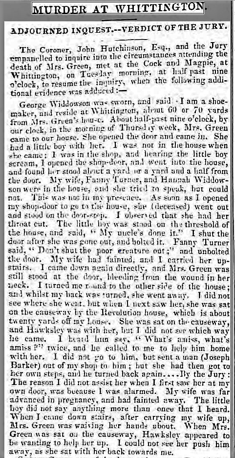 Murder at Whittington – Old Whittington One Place Study