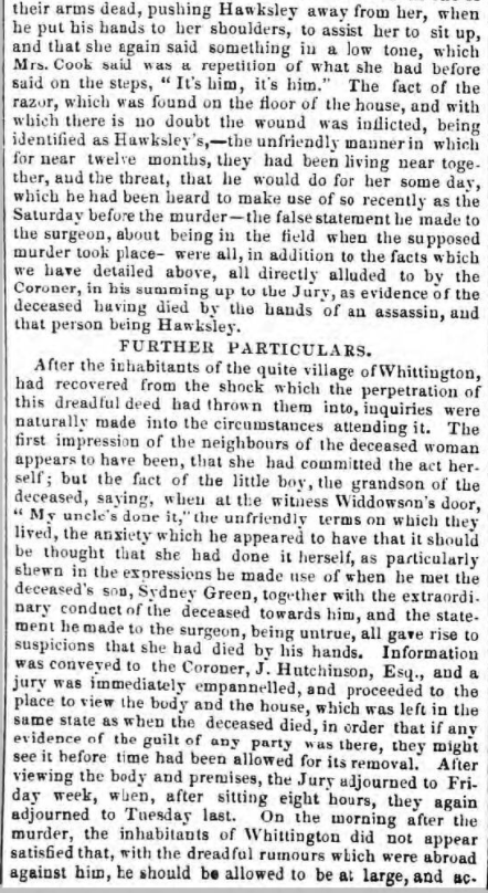 Murder at Whittington – Old Whittington One Place Study