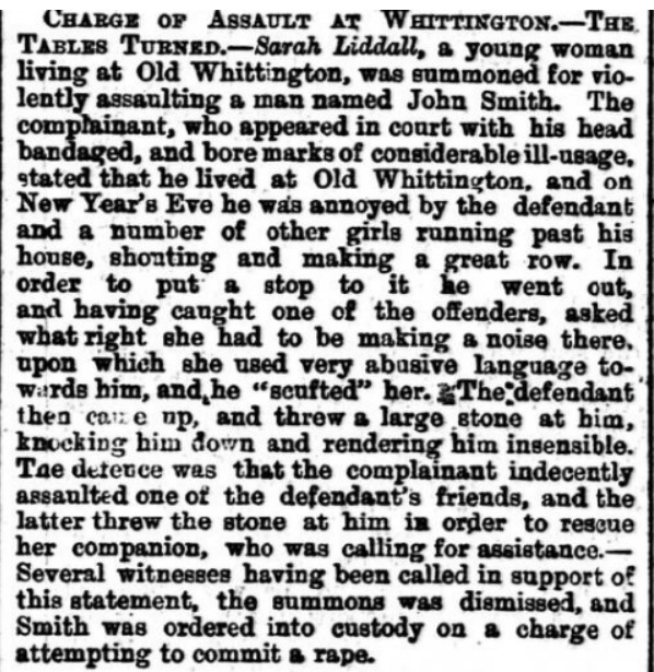 NEW YEARS EVE 1874 – Old Whittington One Place Study