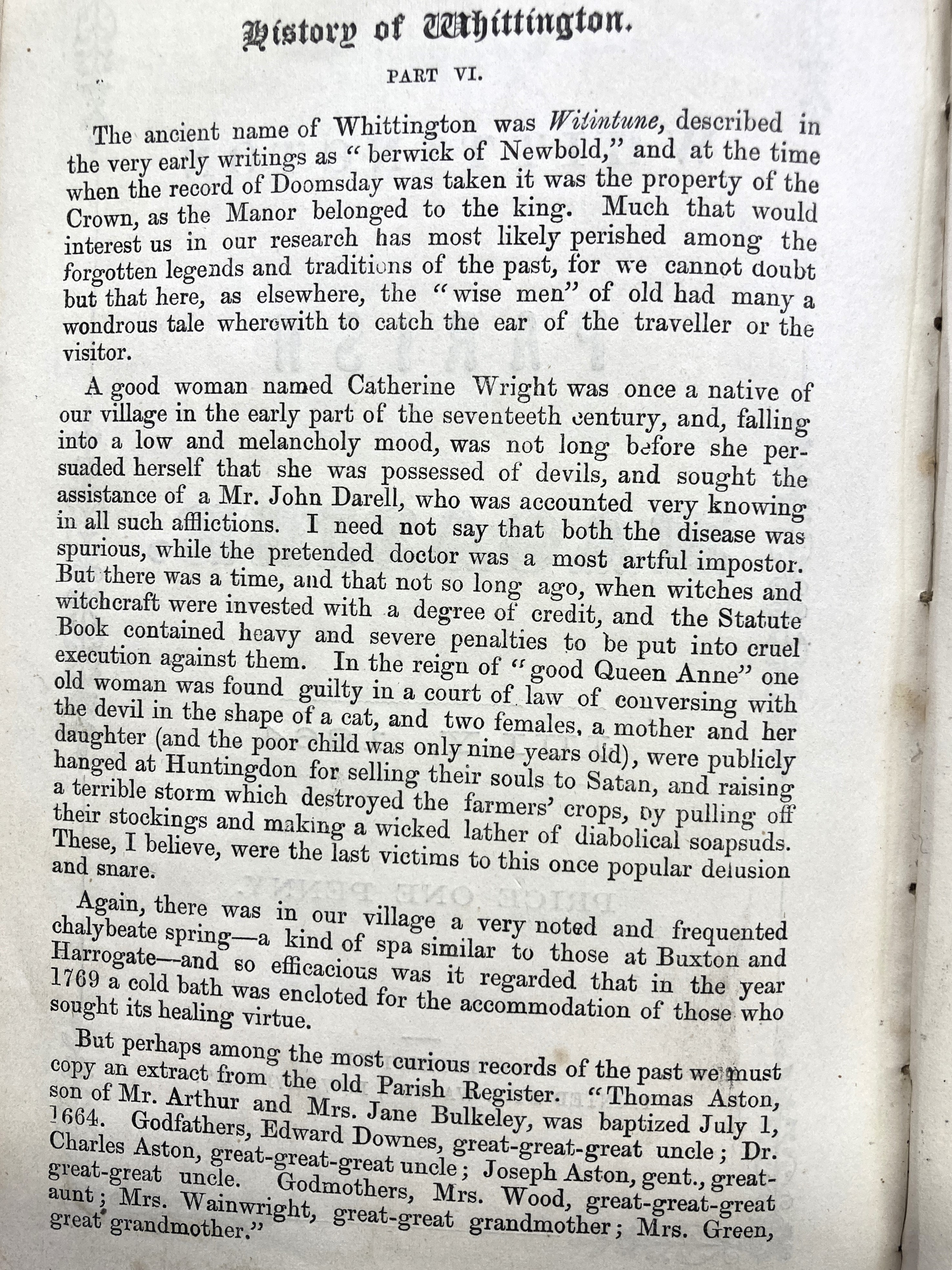 Old Whittington Parish magazine 1863 – Old Whittington One Place Study